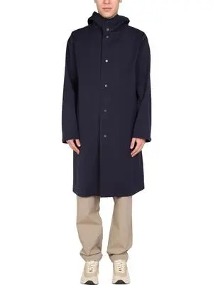 MONOBI Hooded Trench Coat - Blue