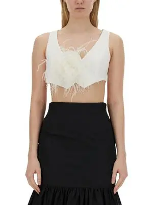 Moschino Sleeveless Top With Rose Detail - White