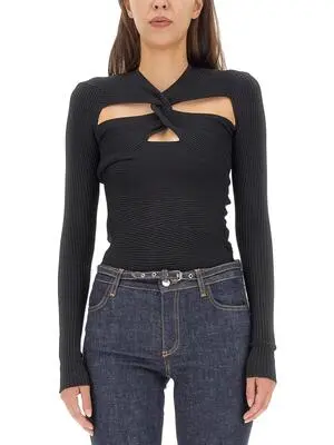 Philosophy Di Lorenzo Serafini Mesh Top With Cut-outs - Black