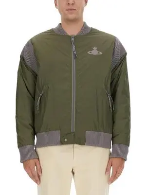 VIVIENNE WESTWOOD Bomber Jacket With Logo - Green