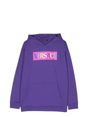 Versace Hooded Logo Sweatshirt - Purple