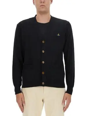 VIVIENNE WESTWOOD Logo Cardigan - Black