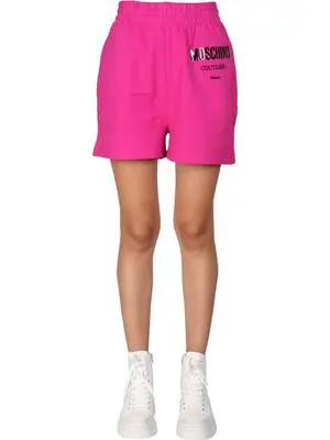 Moschino Shorts With Logo - Purple