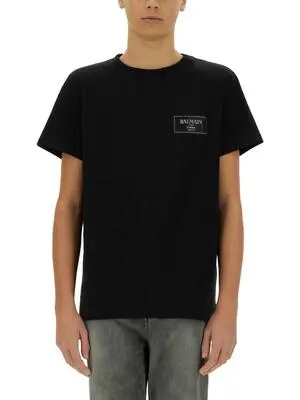 Balmain T Shirt With Logo - Black