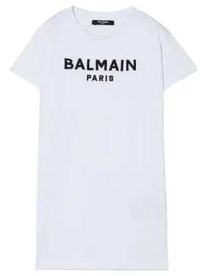 Balmain Dress With Logo - White