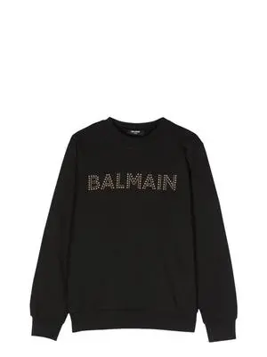 Balmain Logo Crewneck Sweatshirt Black