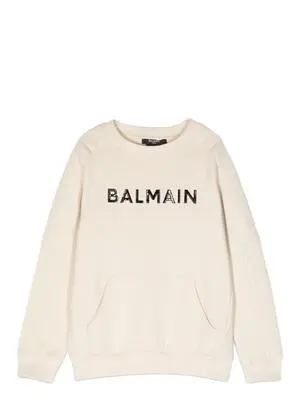 Balmain Logo Crewneck Sweatshirt - Beige