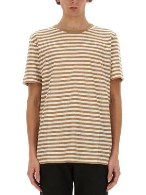 BOSS Striped T Shirt - Beige
