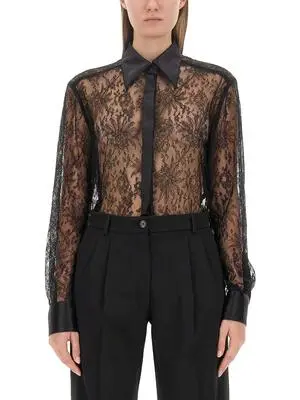 Dolce & Gabbana Chantilly Lace Shirt - Black