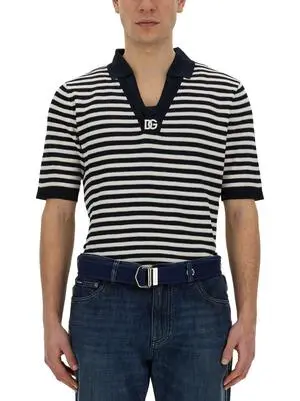 Dolce & Gabbana V Neck Polo Shirt - Multicolour