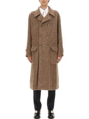Dolce & Gabbana Double-breasted Wool Coat - Brown