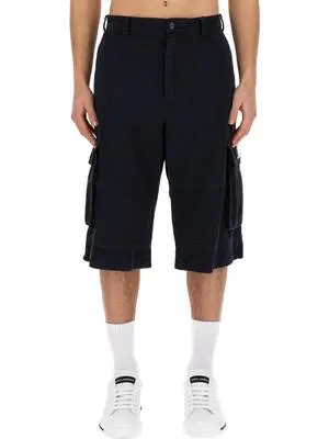 Dolce & Gabbana Regular Fit Bermuda Cargo Shorts - Blue