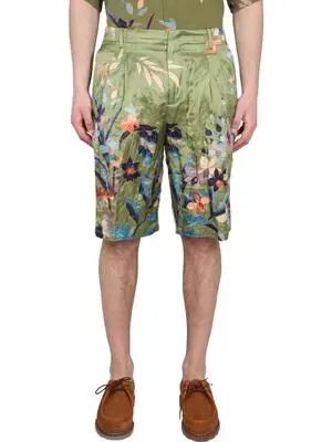 Etro Bermuda Shorts With Floral Print - Green