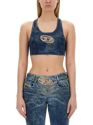 DIESEL® Logo Top - Denim