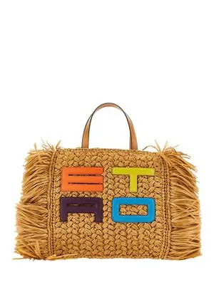 Etro Raffia Tote Bag - Brown