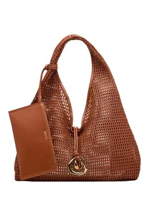 Dolce Vita Missie Woven Shoulder Bag - Cognac