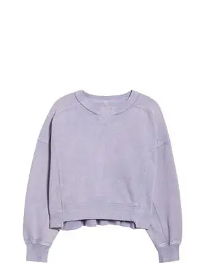 Free People Intercept Cotton-blend Sweatshirt - Gem