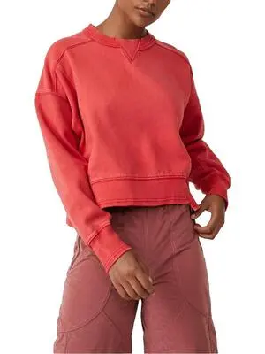 Free People Intercept Cotton-blend Sweatshirt - Victory Red