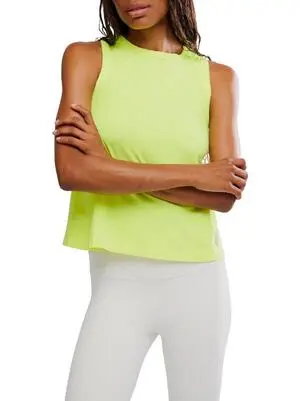 Free People Hot Shot Twist Back Tank - Highlighter Yellow