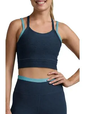 Beyond Yoga Space Dye Long Layered Bra Nocturnal Navy