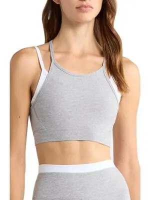 Beyond Yoga Space Dye Long Layered Bra Silver Mist