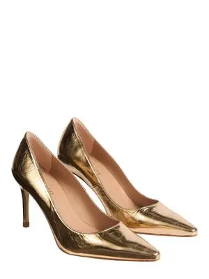 LK BENNETT Floret Pointed-toe Pumps - Gold