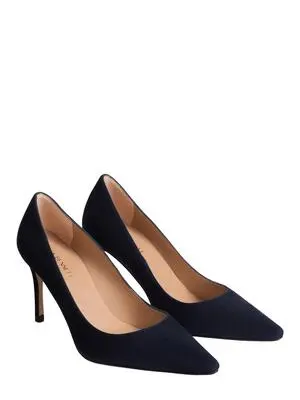 LK BENNETT Floret Pointed-toe Pumps - Navy