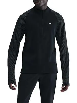 Nike Dri-fit Half-zip Running Top - Black/reflective Silv