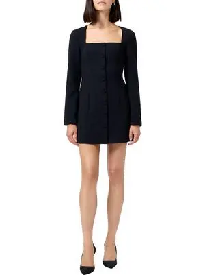 French Connection Whisper Square Neck Mini Sheath Dress - Black