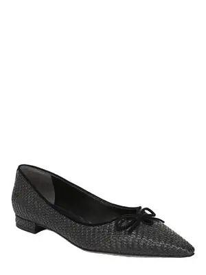 Sam Edelman Pointed-toe Flat With Bow Detailing - Black