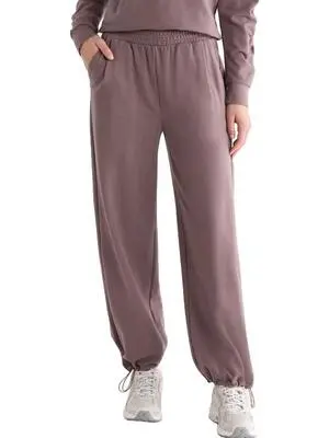 Zella Cinch Cord Hem Sweatpants - Grey Plum