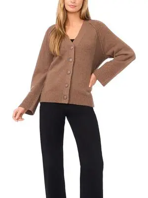 Halogen Raglan Sleeve V-neck Cardigan - Mink Taupe