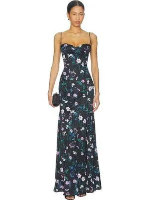 Katie May Opus Gown - Black Floral