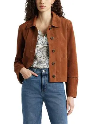 Treasure & Bond Suede Swing Jacket - Brown Shell