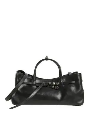 MARGESHERWOOD Grandma Buckle Suede Shoulder Bag - Black Pull-up