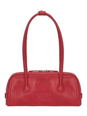 MARGESHERWOOD Soft Boston Leather Shoulder Bag - Apple Red Pull-up