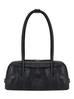 MARGESHERWOOD Soft Boston Leather Shoulder Bag Black Pull-up
