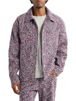 DIET STARTS MONDAY Tweed Snap-up Jacket - Pink Multi