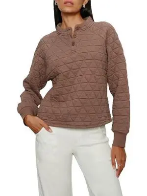 Sanctuary Quilted Sweatshirt - Morel Brown