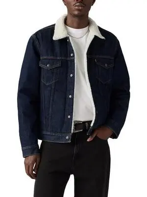 LEVI'S Type Iii Fleece Lined Denim Trucker Jacket - Give It A Rinse Sherpa
