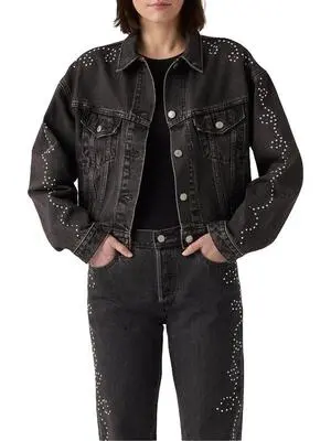 LEVI'S Shrunken '90s Beaded Denim Trucker Jacket - Bejeweled Trucker