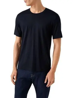 Eton Silk & Cotton T-shirt - Navy Blue