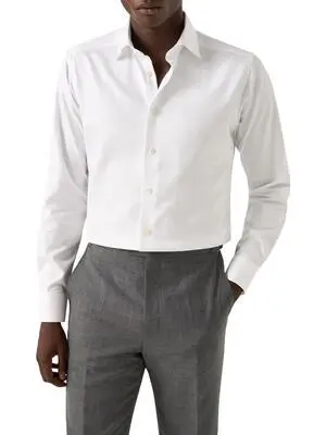 Eton Slim Fit Cotton Dobby Dress Shirt - White