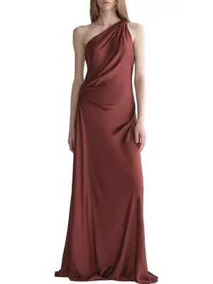 A.L.C. Aster One-shoulder Gown - Black Cherry