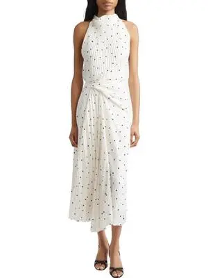 A.L.C. Simona Polka Dot Midi Dress - Cream/black
