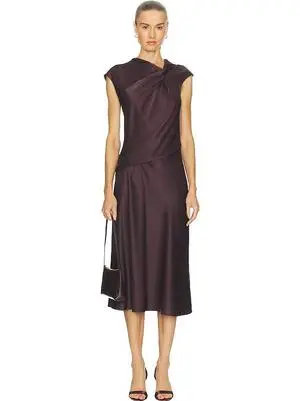 Theory Twist Bodice Dress - Plum