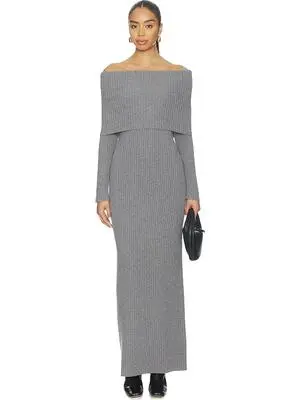 Theory Over The Shoulder Rib Dress - Grey Heather