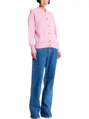 Balmain Buttoned Eco-cashmere Cardigan - Pink