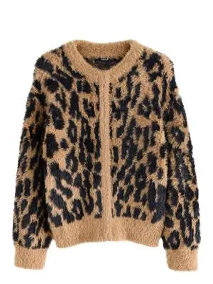 NEXT Printed Fluffy Cardigan - Animal
