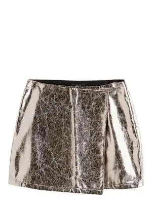 NEXT Faux Leather Mini Skirt - Metal